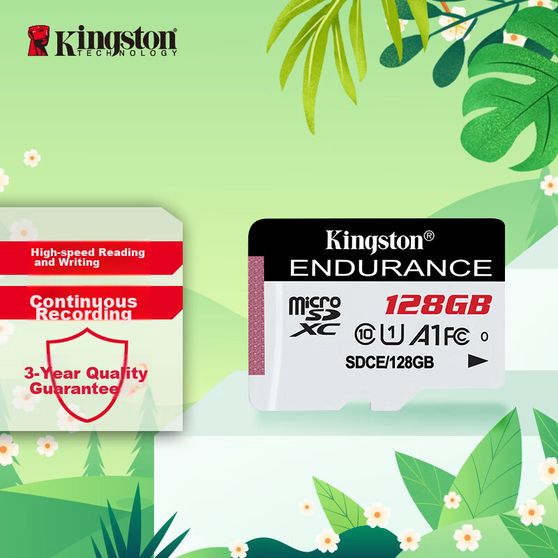 Kingston 128GB 95MB/s Read Speed U1 A1 Switch Memory Card for Dash Cams & Home Surveillance Cameras, TF (MicroSD) Storage Card