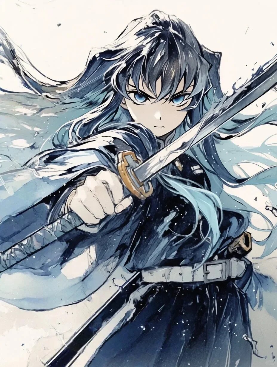 Demon Slayer 5D DIY Diamond Painting Kit Tomioka Giyuu Full Square Round drill Embroidery Mosaic Art Home Decoration Gifts