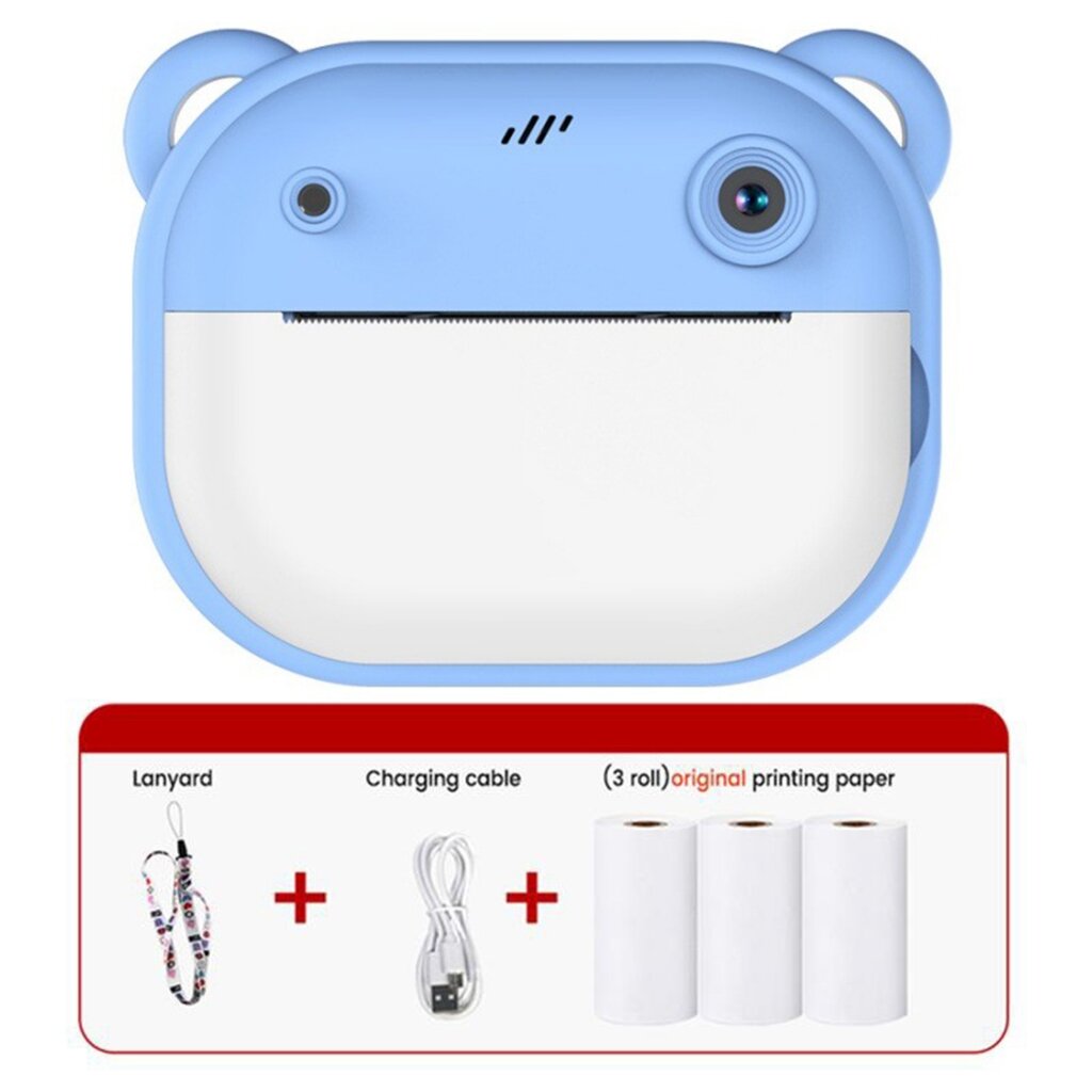 Цифровая камера для детей, улучшенная 1080P для селфи, подарки для девочек и мальчиков с бумагой для печати