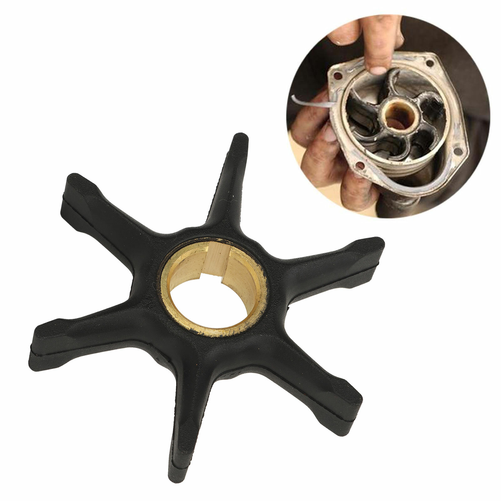 Крыльчатка водяного насоса 775521 6-лопастная крыльчатка насоса для подвесного двигателя Johnson Evinrude 25 л. с. 30 л. с. 35 л. с. 28 л. с. 33 л. с.