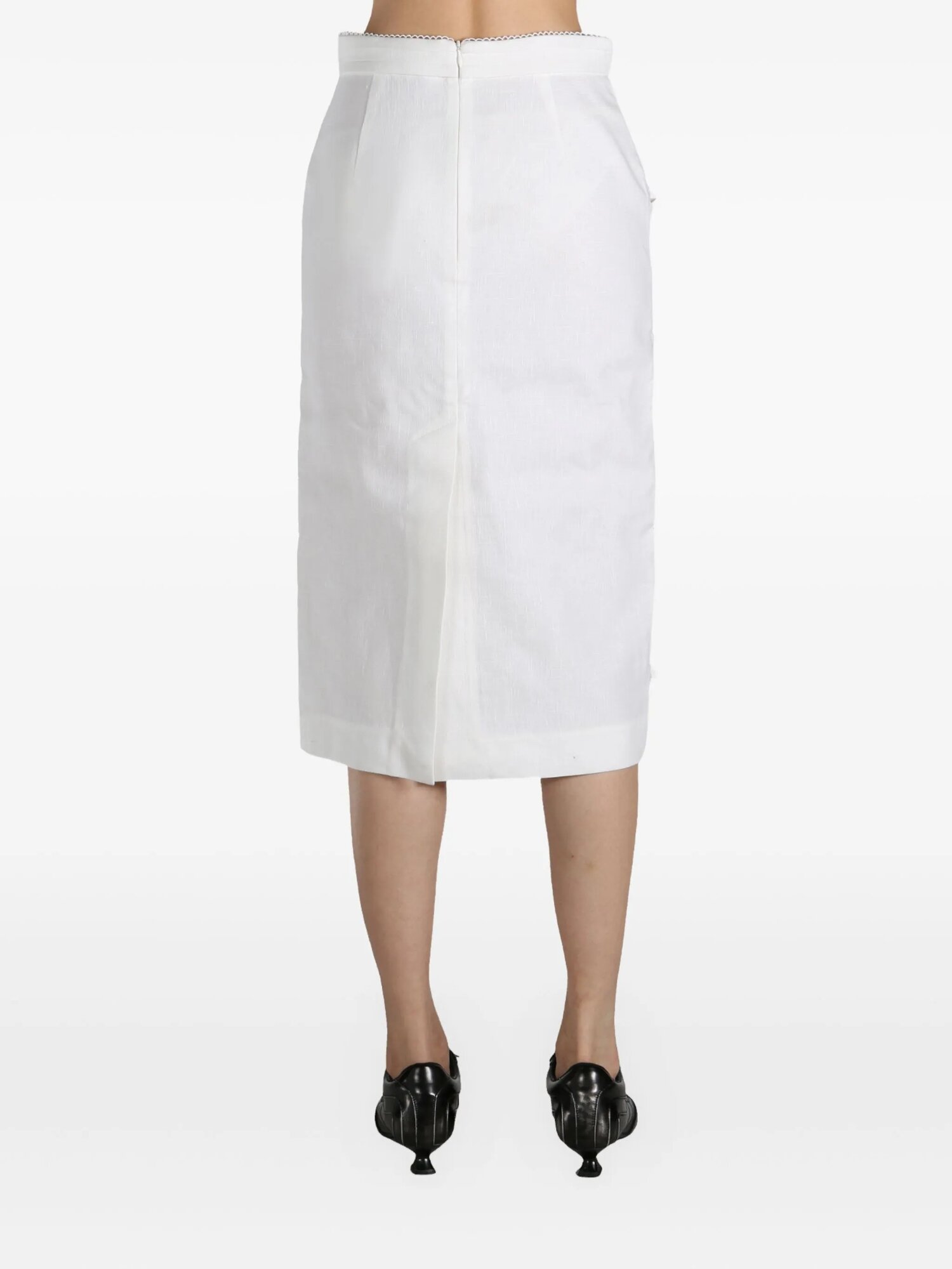 Юбка SHUSHU/TONG Cut-out skirt, размер 8, бежевый/белый — фото 1