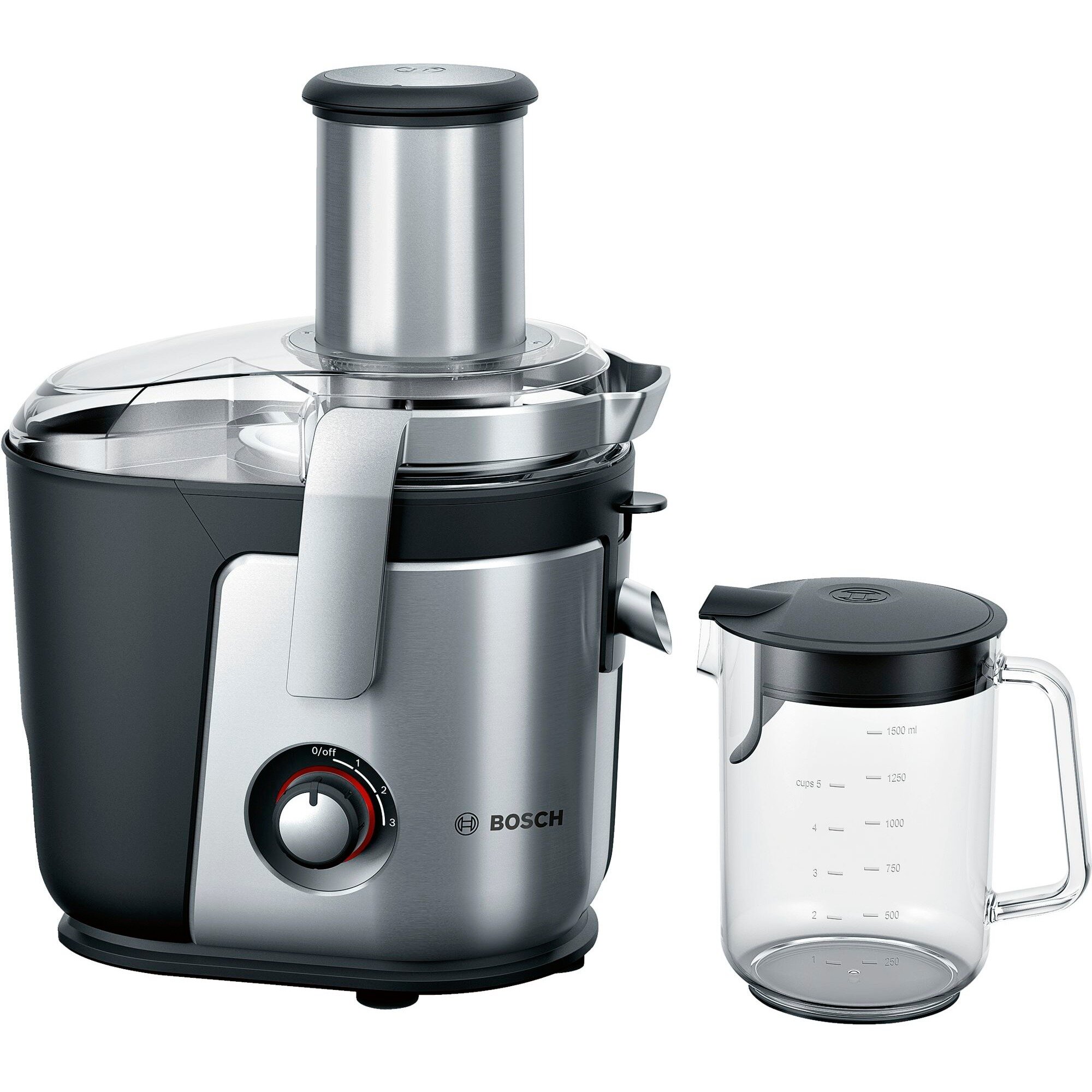 Центробежная соковыжималка BOSCH MES4010, серебристый/черный