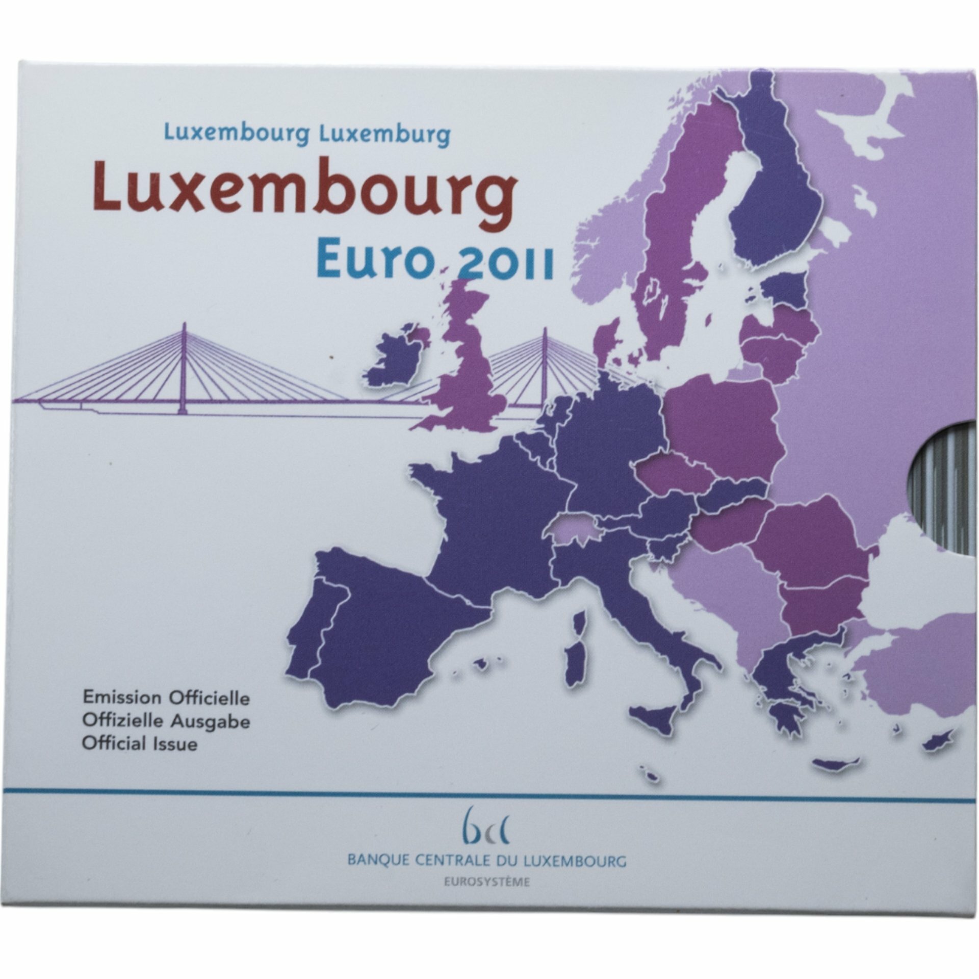 Люксембург 2011 официальный набор евро из 9 монет в буклете