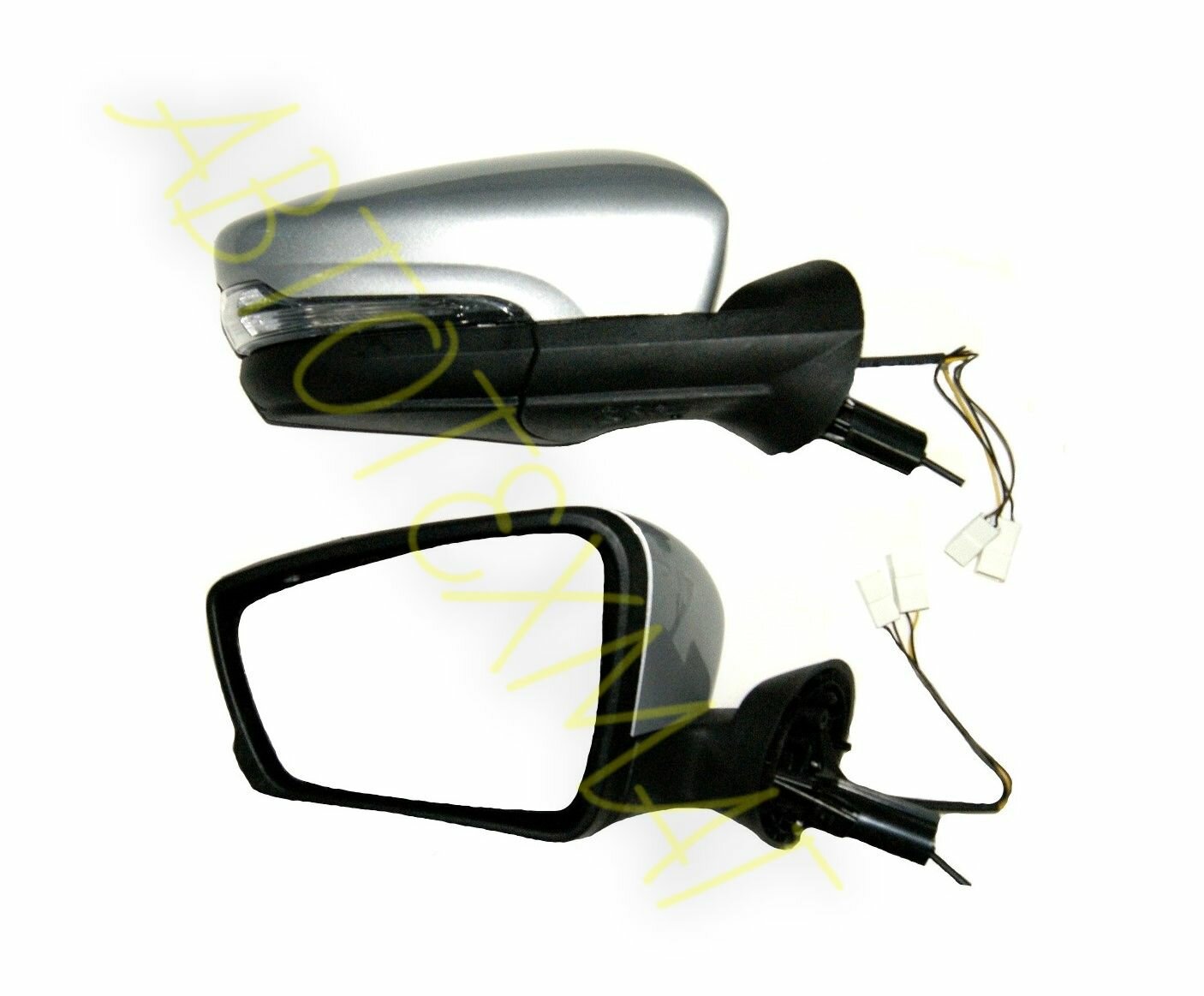 Зеркало боковое Лада Ларгус, Рено Логан, Дастер, Сандеро, комплект в стиле Гранта с обогревом и повторителем поворотов, цвет Платина (краска 691).