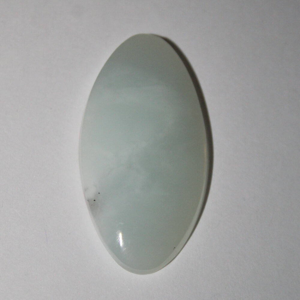 Коллекционный кабошон Хризопраз, 39х20х3 мм, Казахстан, "True Stones"