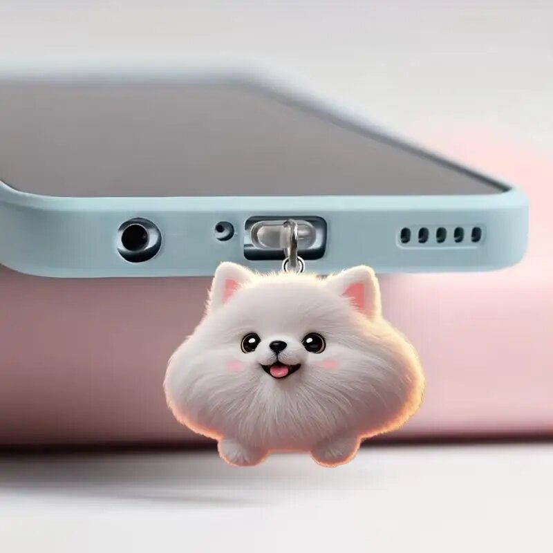 1 шт. 2D акриловая плоская пылезащитная заглушка типа C овальный разъем пылезащитная заглушка кулон подвесное украшение