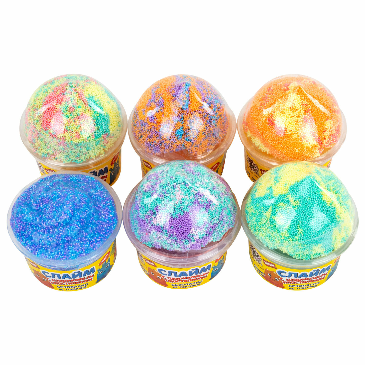 Упаковка 12 шт. Слайм + шариковый пластилин, 115 г, ассорти 6 видов, JOLLY JOT (джолли джот), 665949