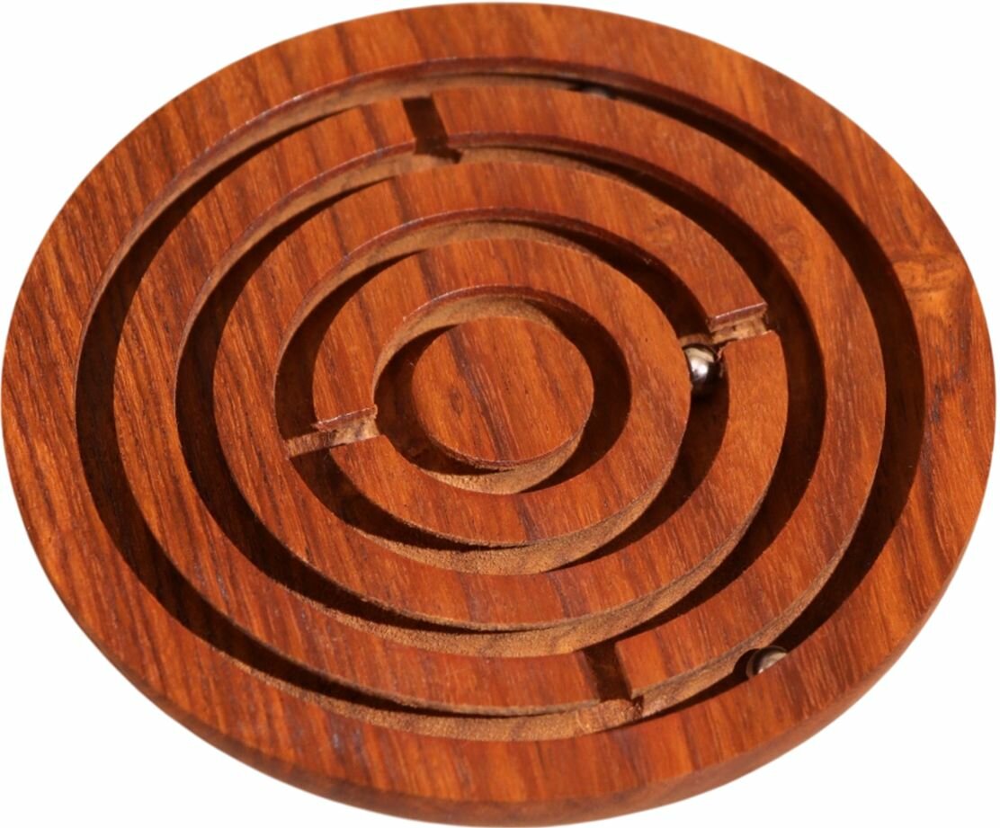 Развивающая головоломка-лабиринт "Круг" из дерева шишам, игра-лабиринт на развитие мышления и логики