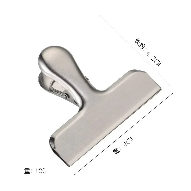 Металлические зажимы для бумаги, серебристые, 4.2x4 см, 12g
