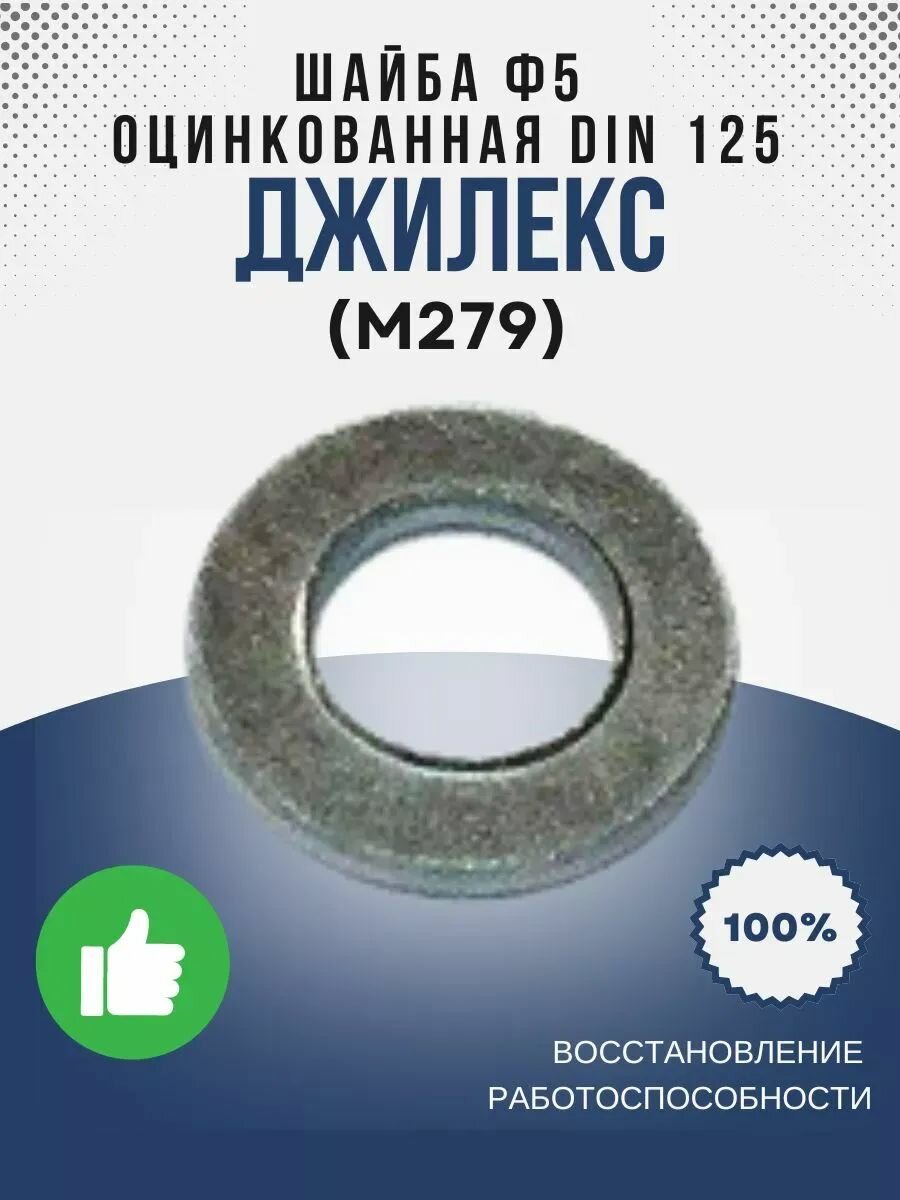 Шайба Ф5 оцинкованная DIN 125, 10шт (М279)