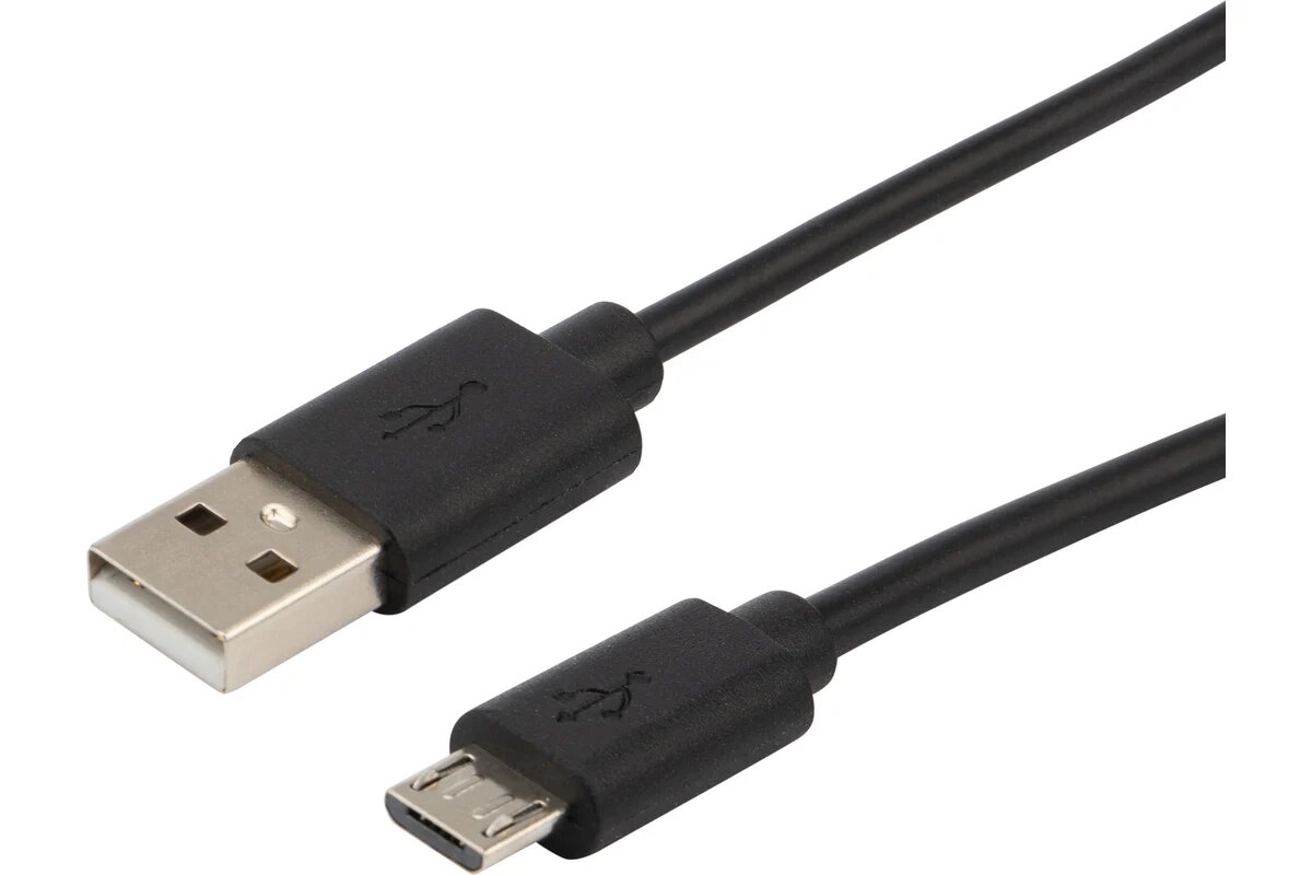 REXANT USB-A к Micro USB кабель 1.8 м ПВХ черный 18-1164-2 для зарядки и синхронизации