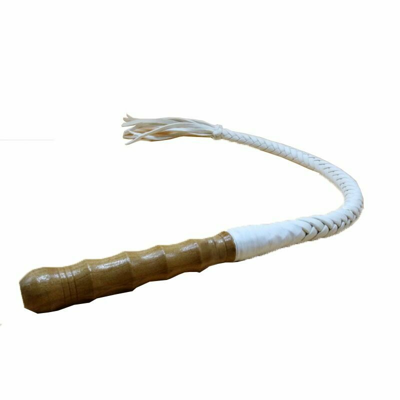 Кожаный тренировочный хлыст для защиты собак с деревянной ручкой, 70 СМ, цвет дерева