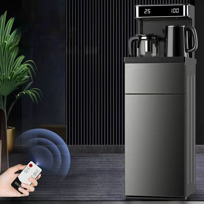 Диспенсер для воды, умный автомат для приготовления чая, умный двойной экран, конфигурация с двумя чайниками, два выхода для воды, черный