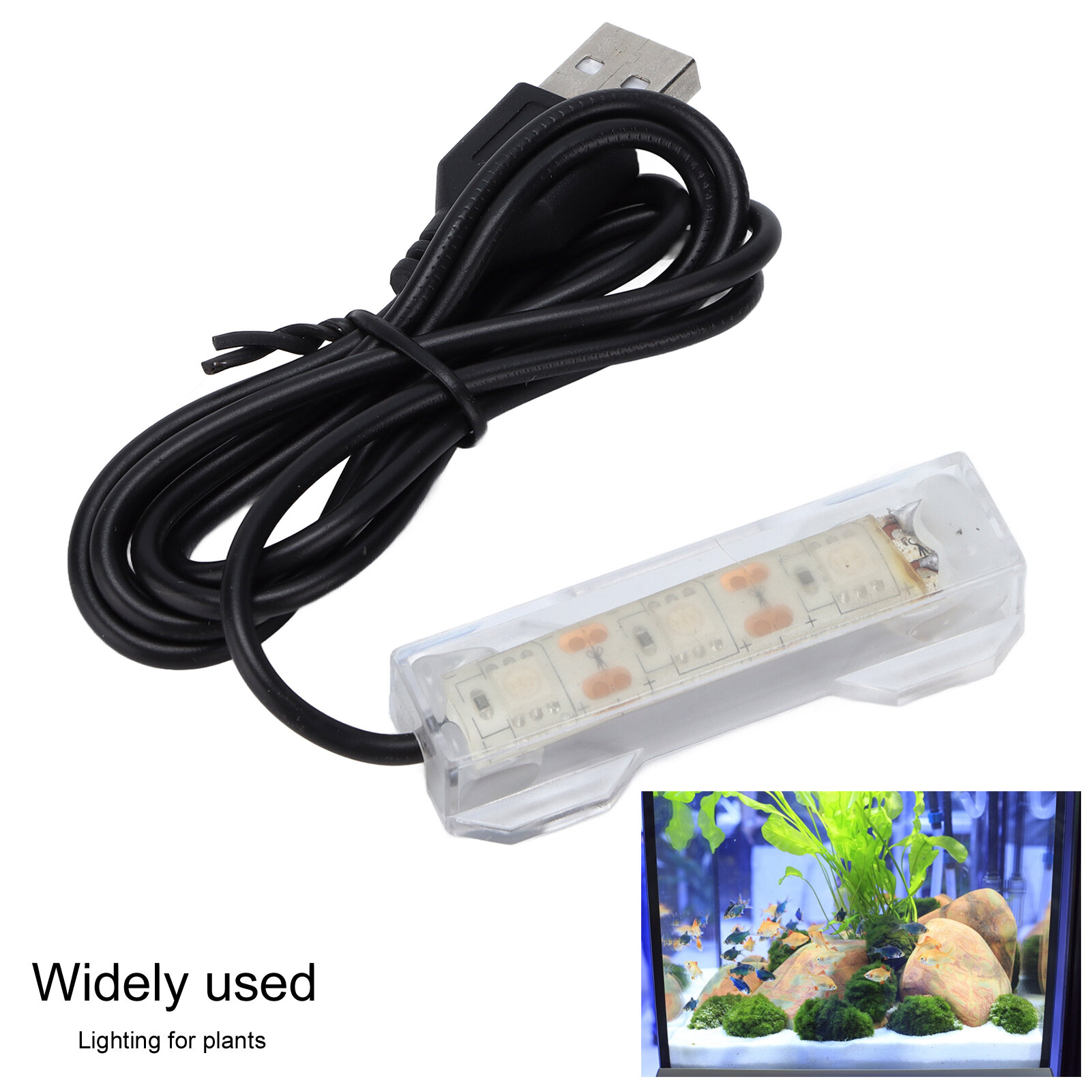 Аквариумный светильник USB-зарядка пластиковый аквариум светодиодный светильник для водных растений LandscapeBlue