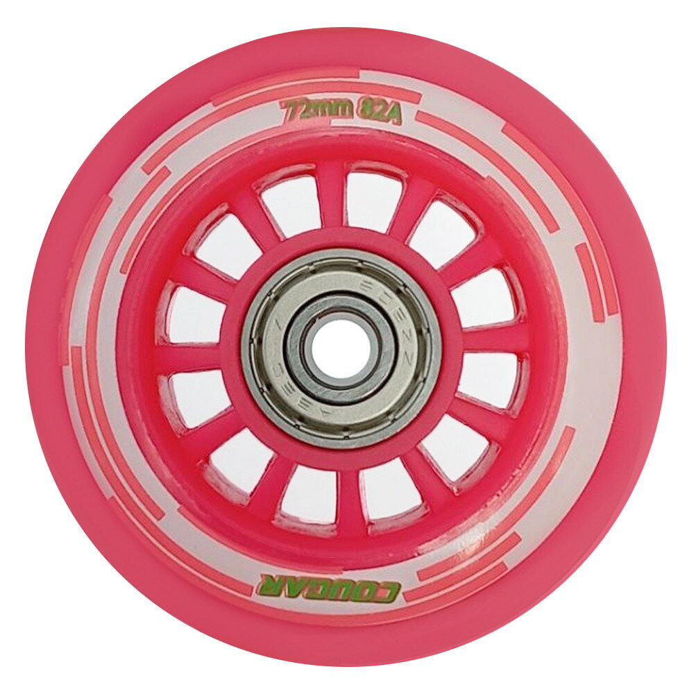 Колесо для роликов Cougar 787, 76мм/82A + ABEС7 + втулка 6mm, Розовое
