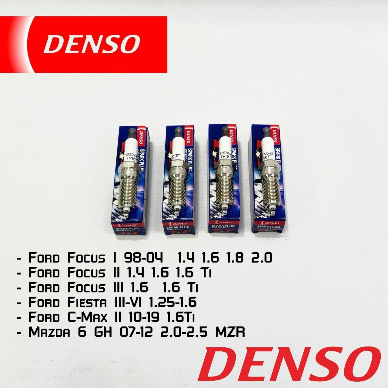 Свечи зажигания Denso для Ford Focus 1, 2 , 3, Mazda 6 GH Форд Фокус 2, 3