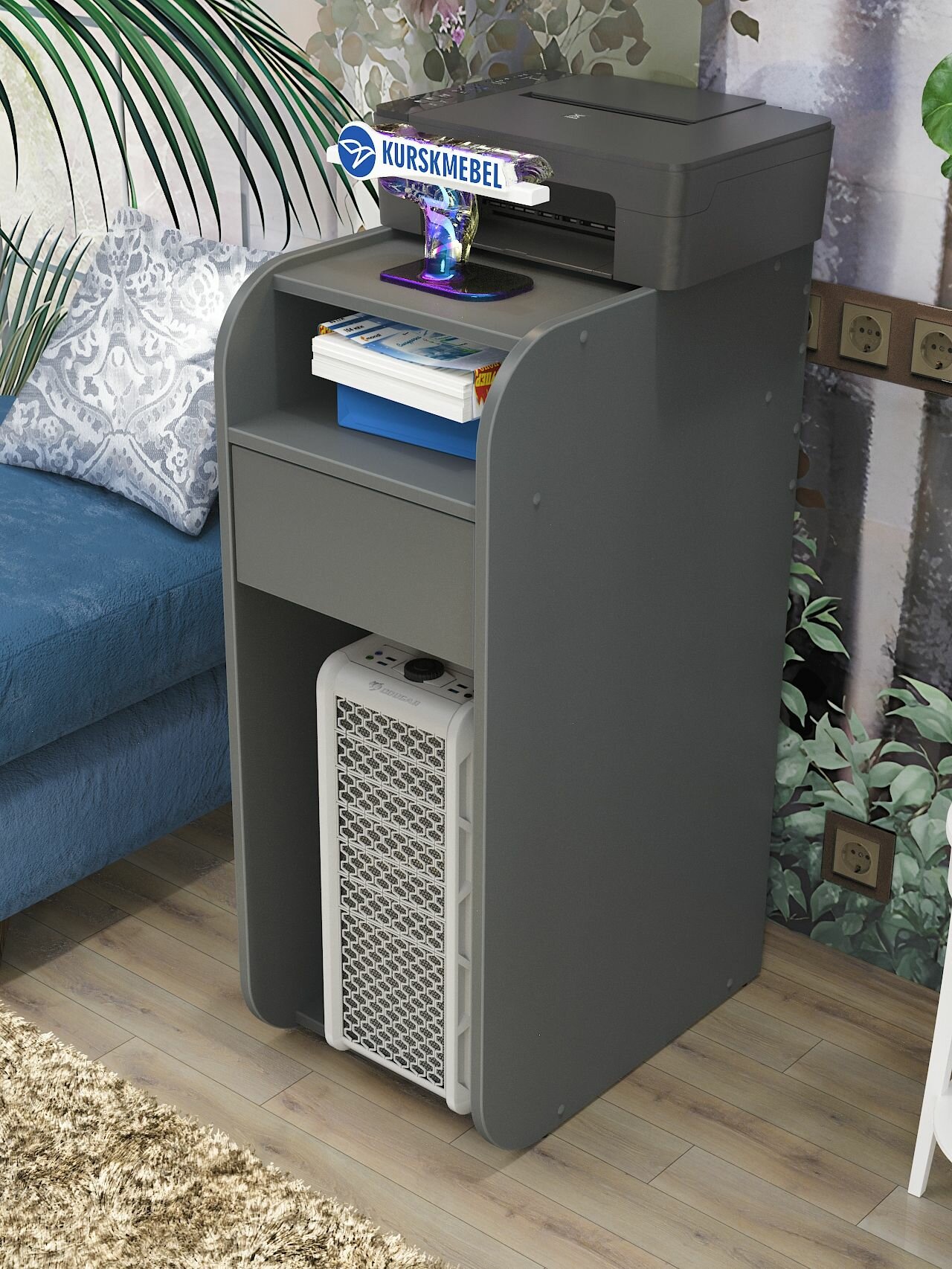 Тумба курскмебель №3, приставная, деревянная, шариковые направляющие