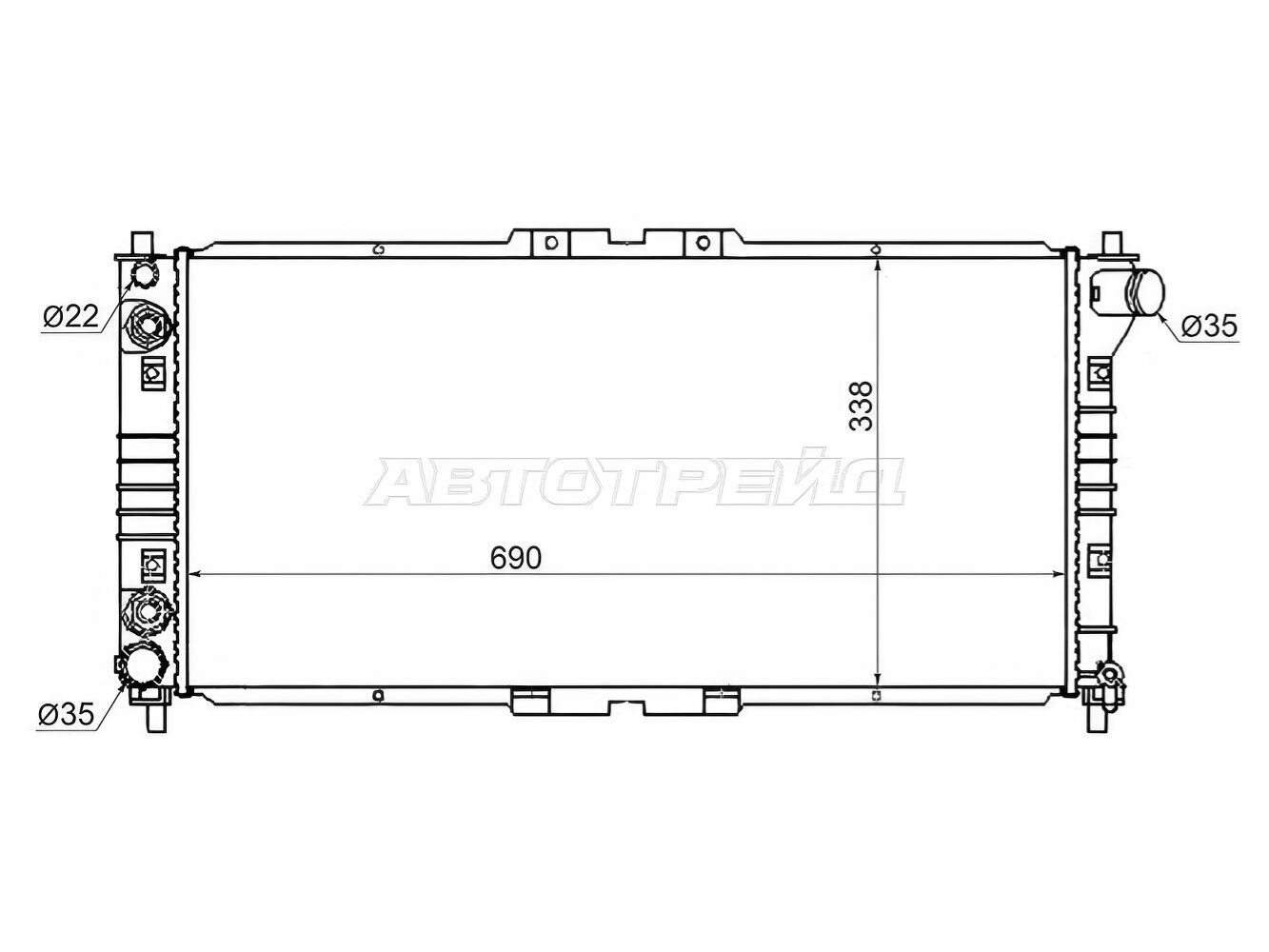 Радиатор охлаждения двигателя для Мазда 626, Кседос 6 арт MZ0002V6 SAT
