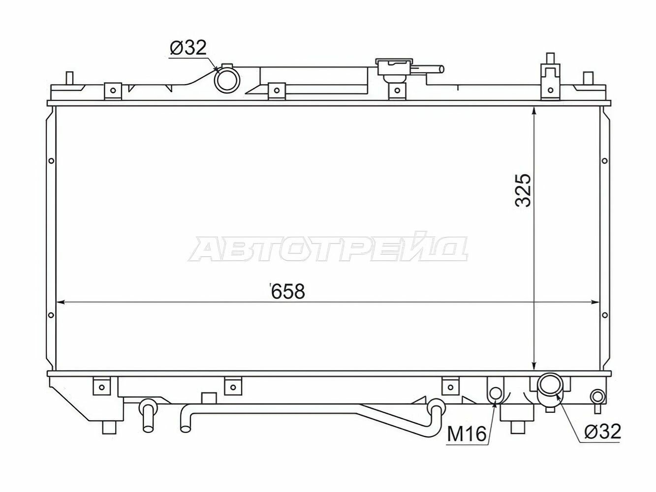 Радиатор охлаждения двигателя для Тойота Авенсис, Корона арт TY0002ST220 SAT