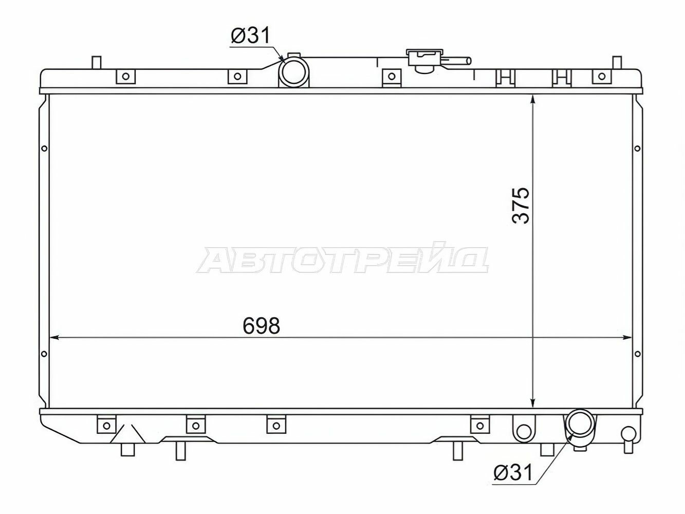Радиатор охлаждения двигателя для Тойота Авенсис, Калдина, Карина, Корона арт TY0002CT210 SAT