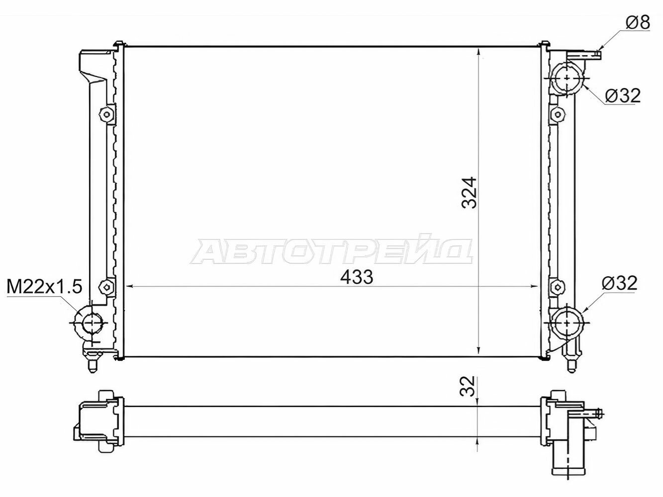 Радиатор охлаждения двигателя для Фольксваген Коррадо, Гольф, Джетта арт SGVW00011 SAT