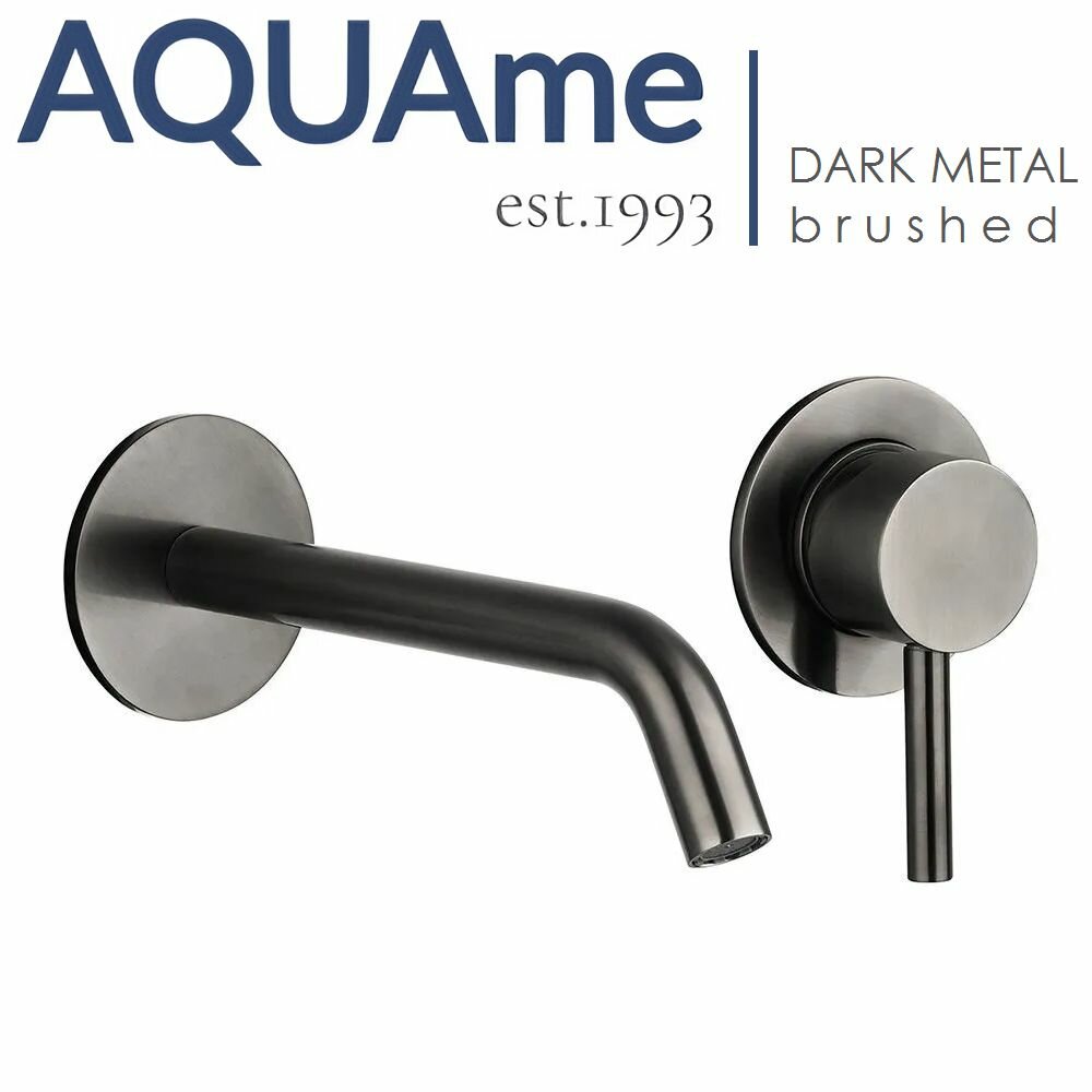 Смеситель для раковины на стену AQUAme Siena темный металл AQM6215GM