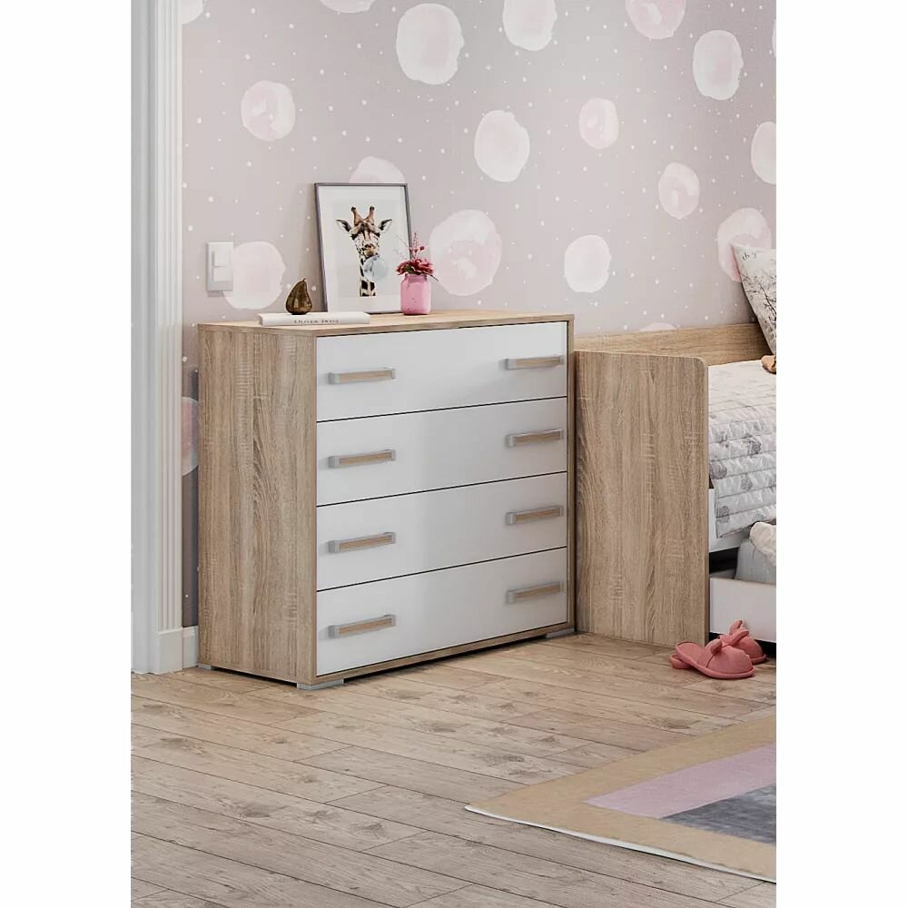 Комод Бланка дуб сонома/белый ЛДСП, 804х856х450