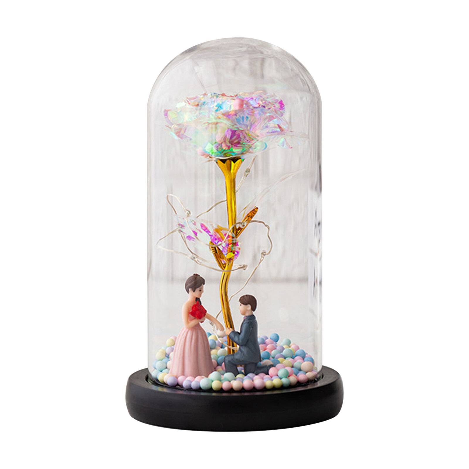 Стеклянная роза со светодиодной подсветкой, роза в стекле, вечная роза, подарок для женщин, на День матери, День святого Валентина, романтическую свадьбу, домашнюю вечеринку, фестиваль, годовщину, Рождество.