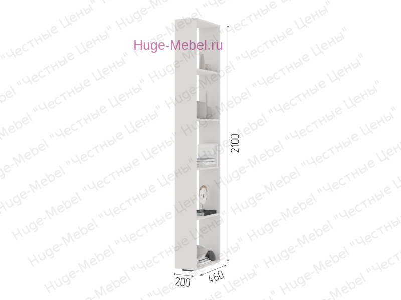 Стеллаж "Хелен" белый Huge Mebel. Ширина 200 Высота 2100. Стеллажи