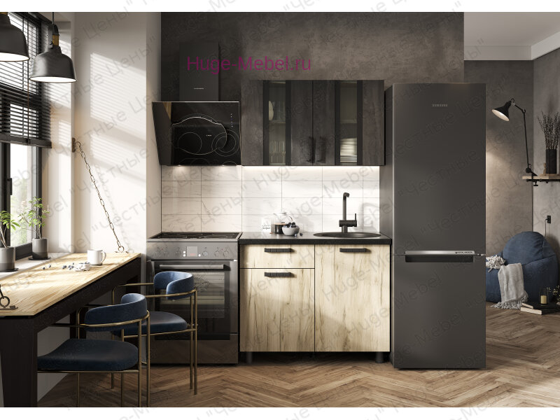 Готовая кухня "Эдинбург" 1 метр Huge Mebel . Ширина 1000. Готовые кухни