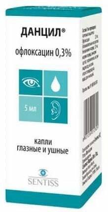 Данцил, капли глазные и ушные 0.3%, 5 мл