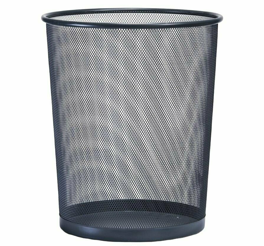 Корзина для мусора Luscan, мусорное ведро, из стали, 10 литров, черное