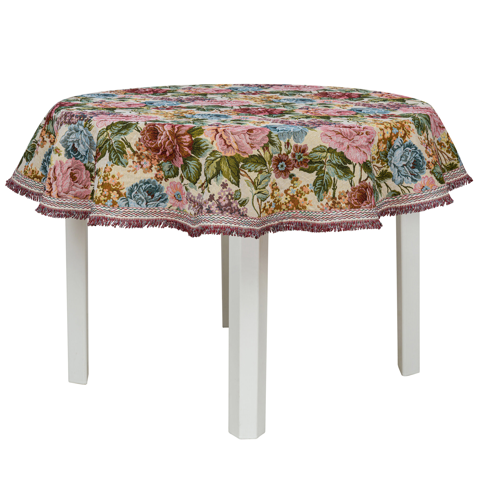 Скатерть на круглый стол 80 см тканевая гобеленовая (Италия)