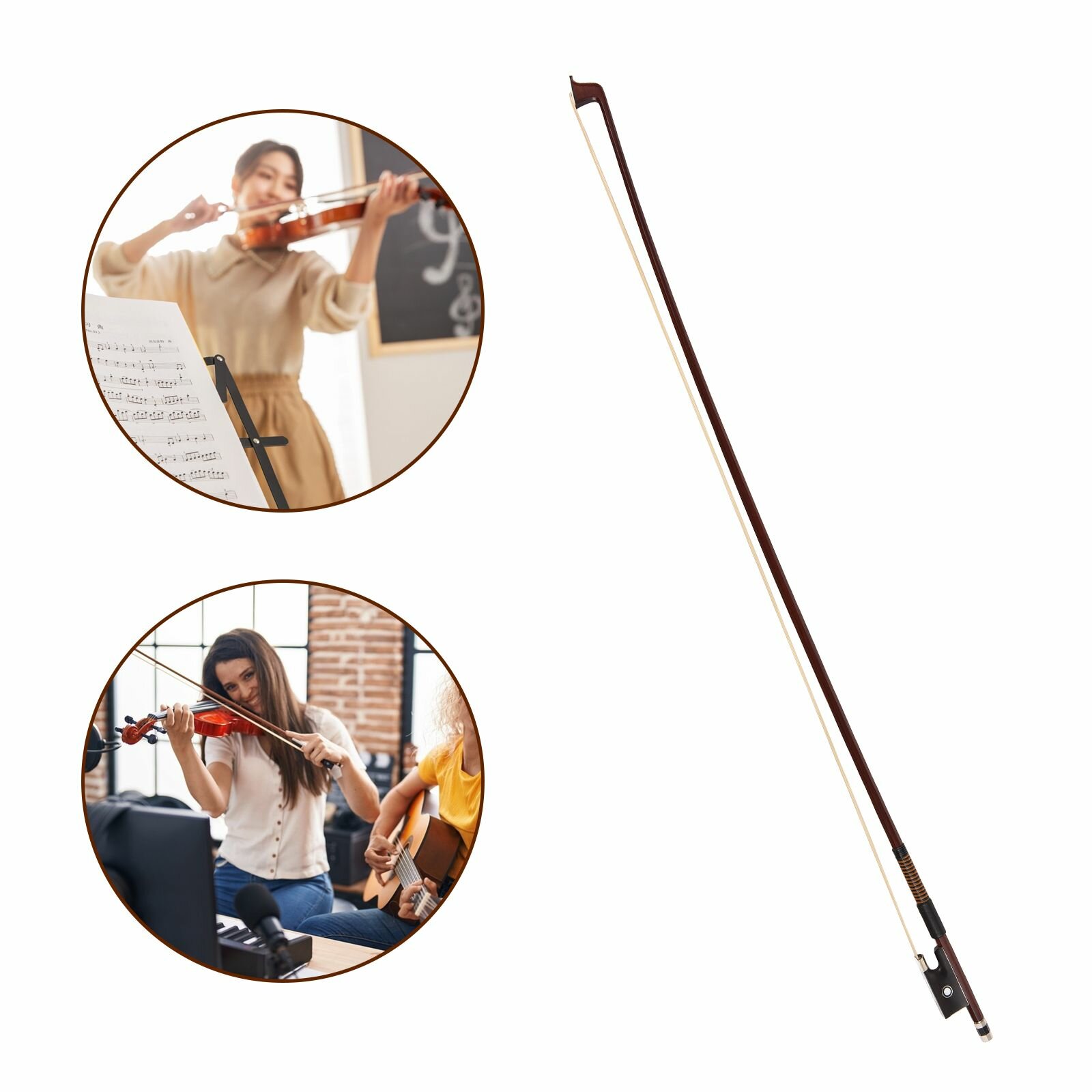 Смычки для скрипки 4/4, полноразмерные смычки для скрипки из бразильского дерева ручной работы из хвоща, легкие, прочные и высококачественные аксессуары для струнных инструментов