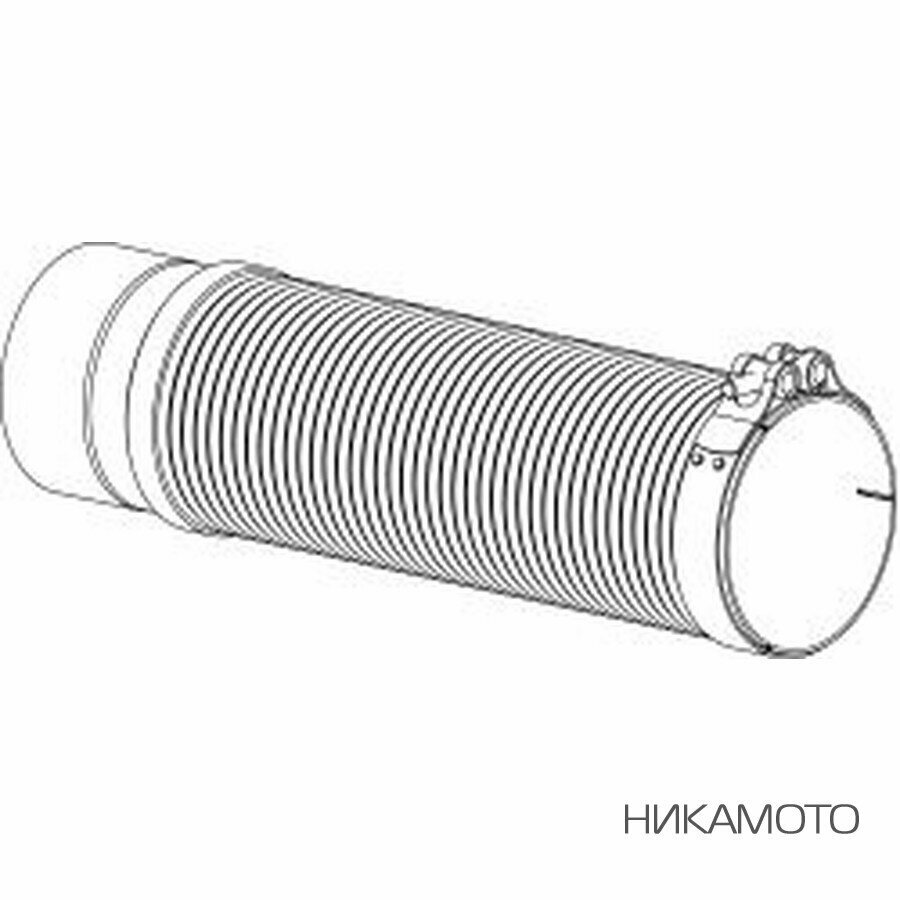 DINEX 54184RK гофра глушителя! нерж. р/к с фланцем и хомутом\ MB, MAN, KAMAZ 5490/2642
