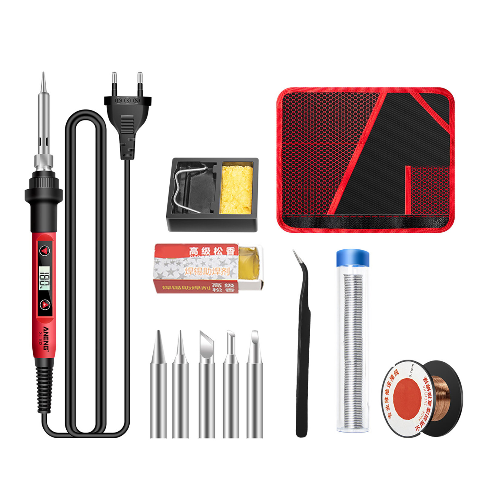 Комплект паяльника ANENG, 12 шт. Мини-электрические паяльники с ЖК-цифровым