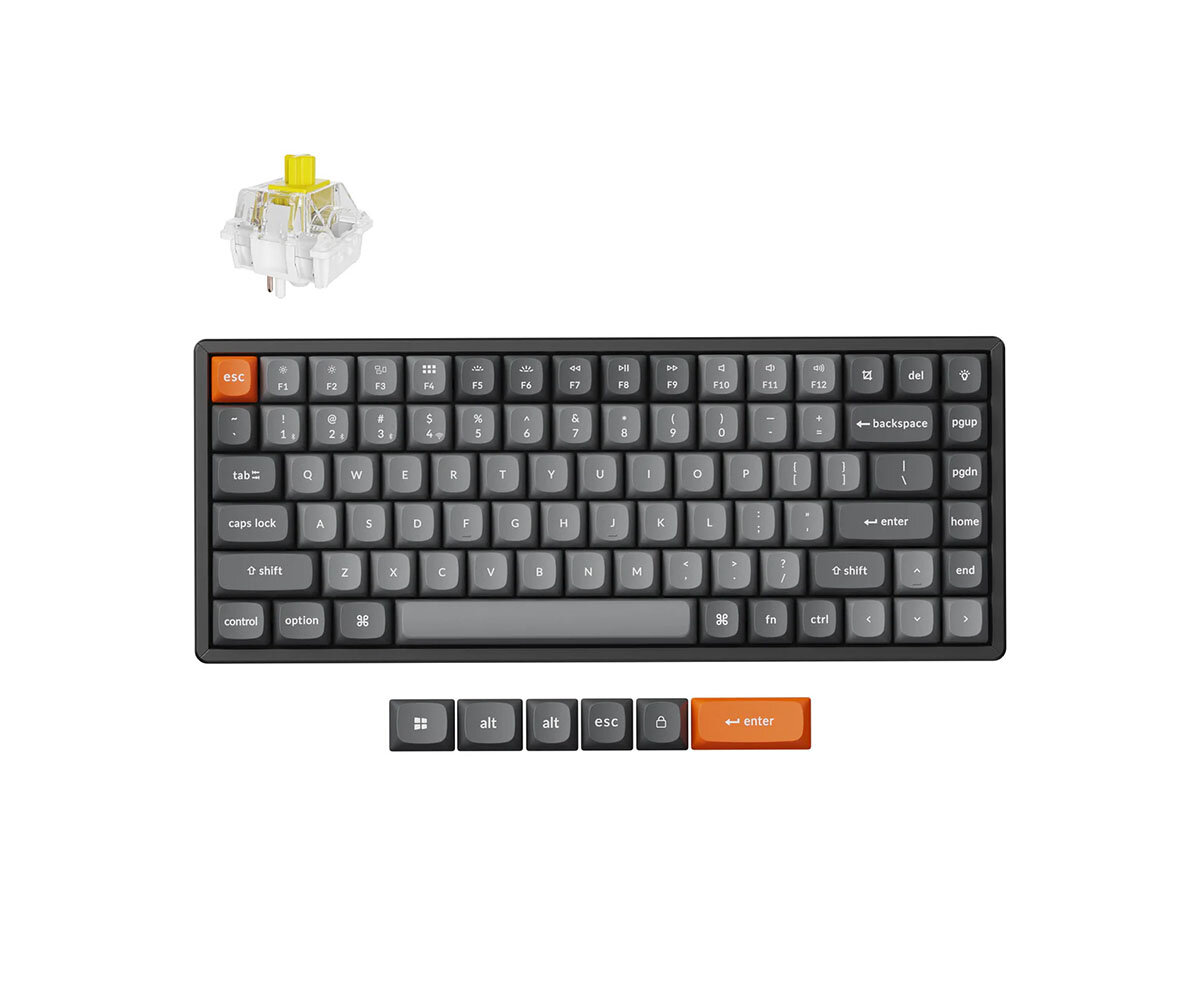 Клавиатура Keychron K2 Max QMK Black (Hot-Swappable) Wireless White Backlight (Keychron Super Banana Switch)