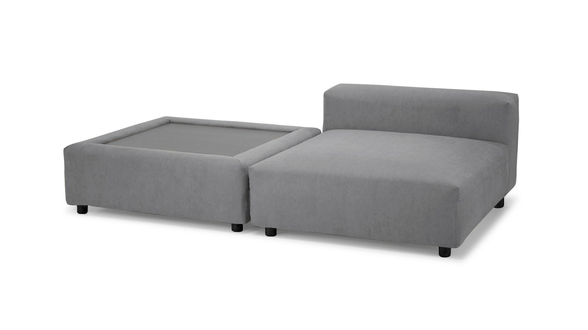 Диван Фиджи со столиком Velutto 52 NOW 210x137x62 см, серый Велютто, нераскладной Дом мебели для вас