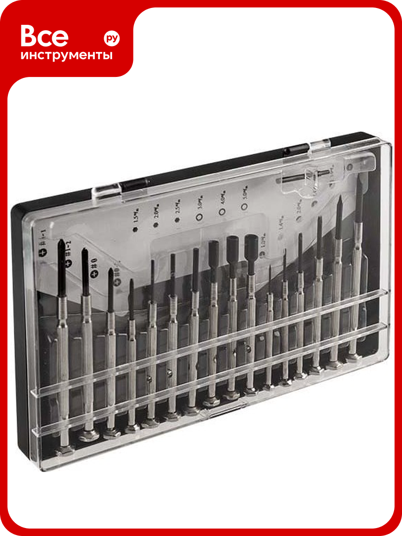 Набор часовых отверток REXANT 16 предметов ht-16, из качественной, пластиковом боксе