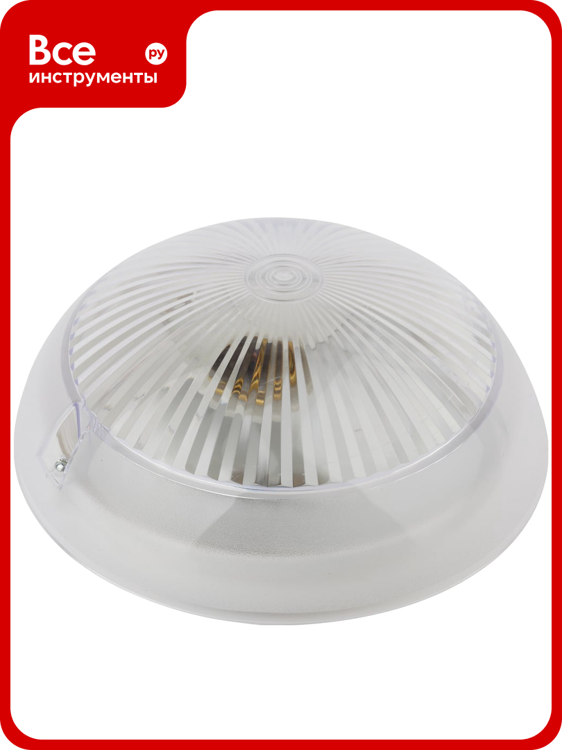 Светильник ЭРА НБП 0660001 Сириус, поликарбонат, IP54, E27, max, D220, круг, призма, Б0048029 60 Вт