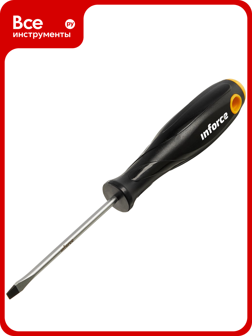 Шлицевая отвертка Inforce SL4x80 06-09-59, с крепежом, для домашнего мастера