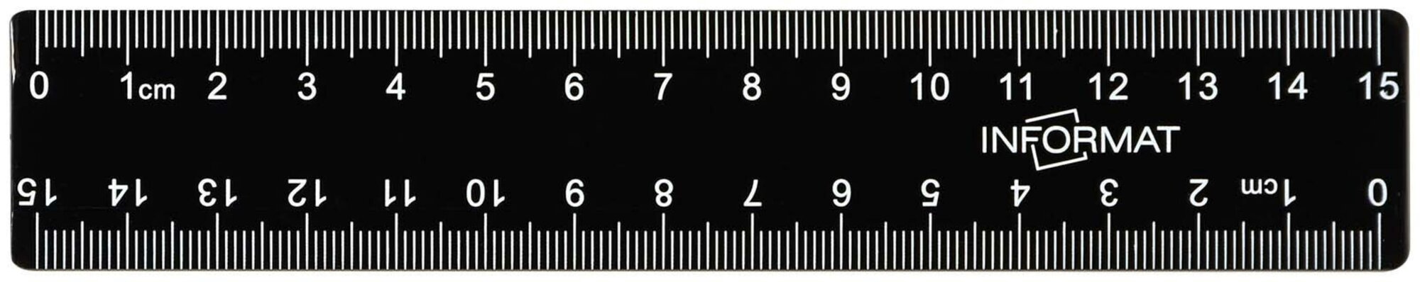 Линейка 1 шт INFORMAT 15 см пластик непрозрачный, черная