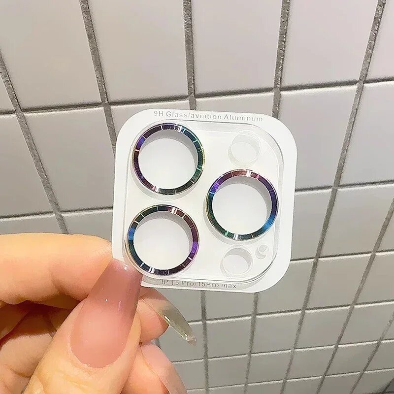 Защита объектива для iPhone 16, 15, 14, 13, 12, Pro Max Plus, мини-розовый объектив камеры, металлическое кольцо, защитная пленка из закаленного стекла, полное покрытие