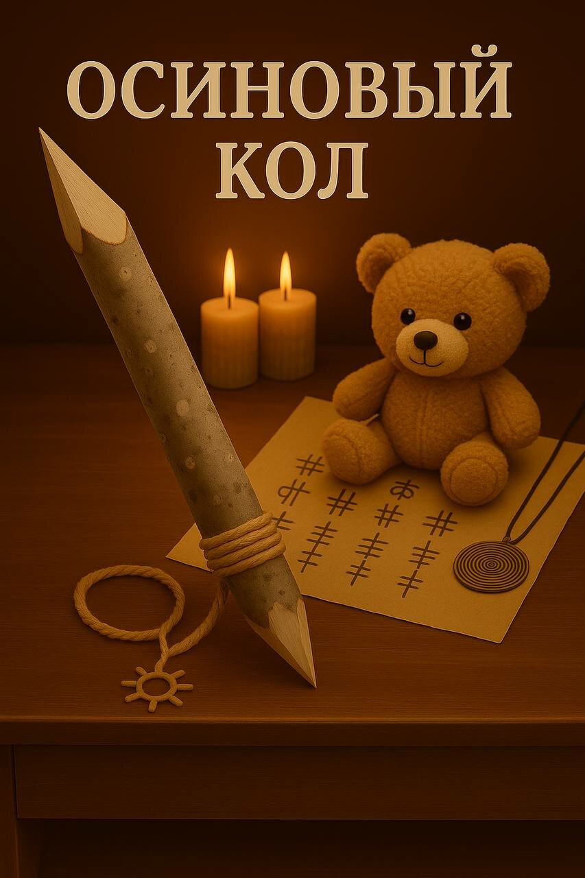 Оберег для гадания "Осиновый кол", дерево, круглый, цвет коралловый