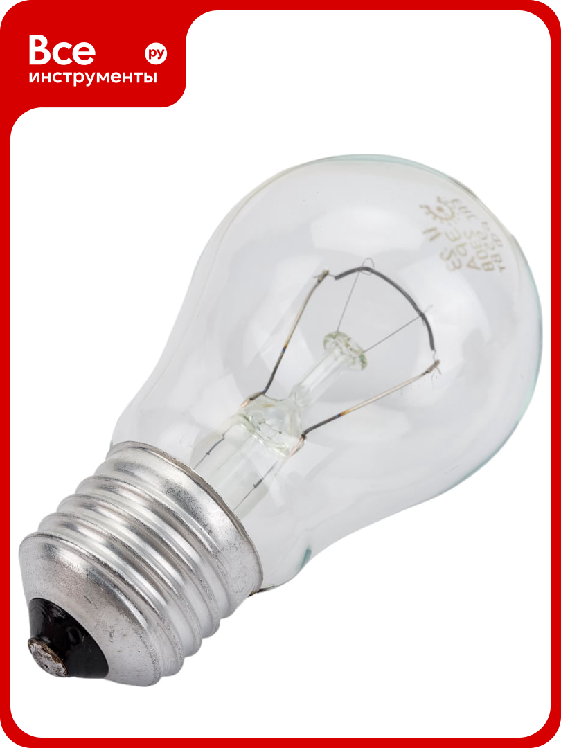 Лампа накаливания ЭРА A50 форма груша, цоколь E27, теплый белый свет, прозрачный рассеиватель, класс