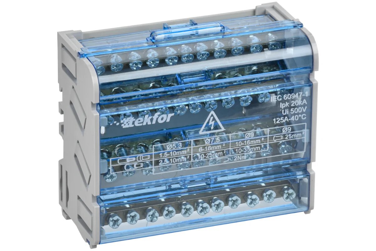 IEK TEKFOR Шины на DIN-рейку кросс-модуль ШНК 4x11 3L+PEN TF-DN10-4-11-125