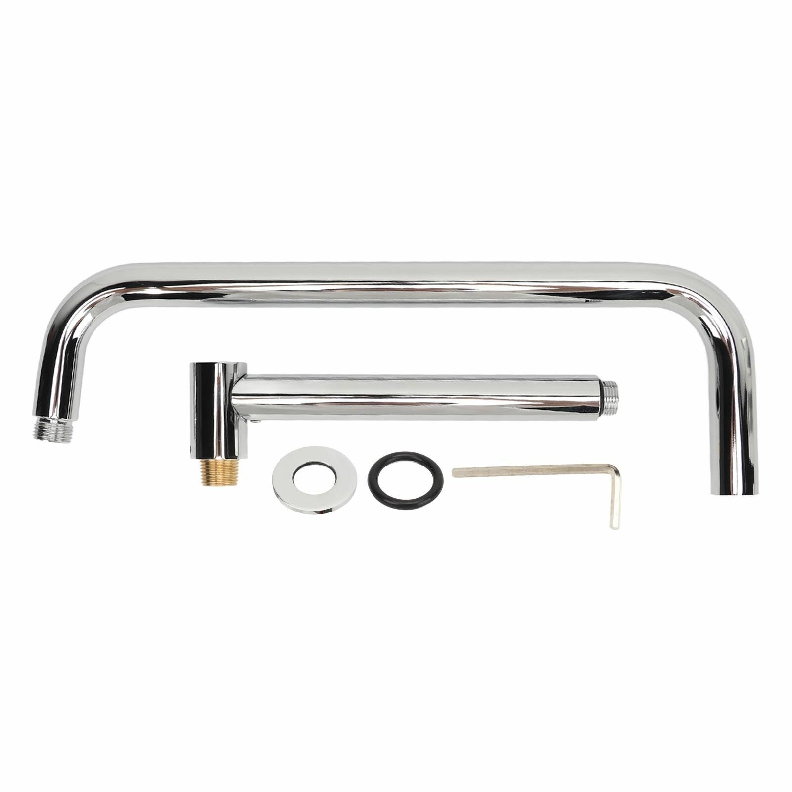 Вращающийся S-образный удлинитель для душа с фланцевым настенным креплением, душевая труба из нержавеющей стали с гальваническим покрытием для ванной комнаты