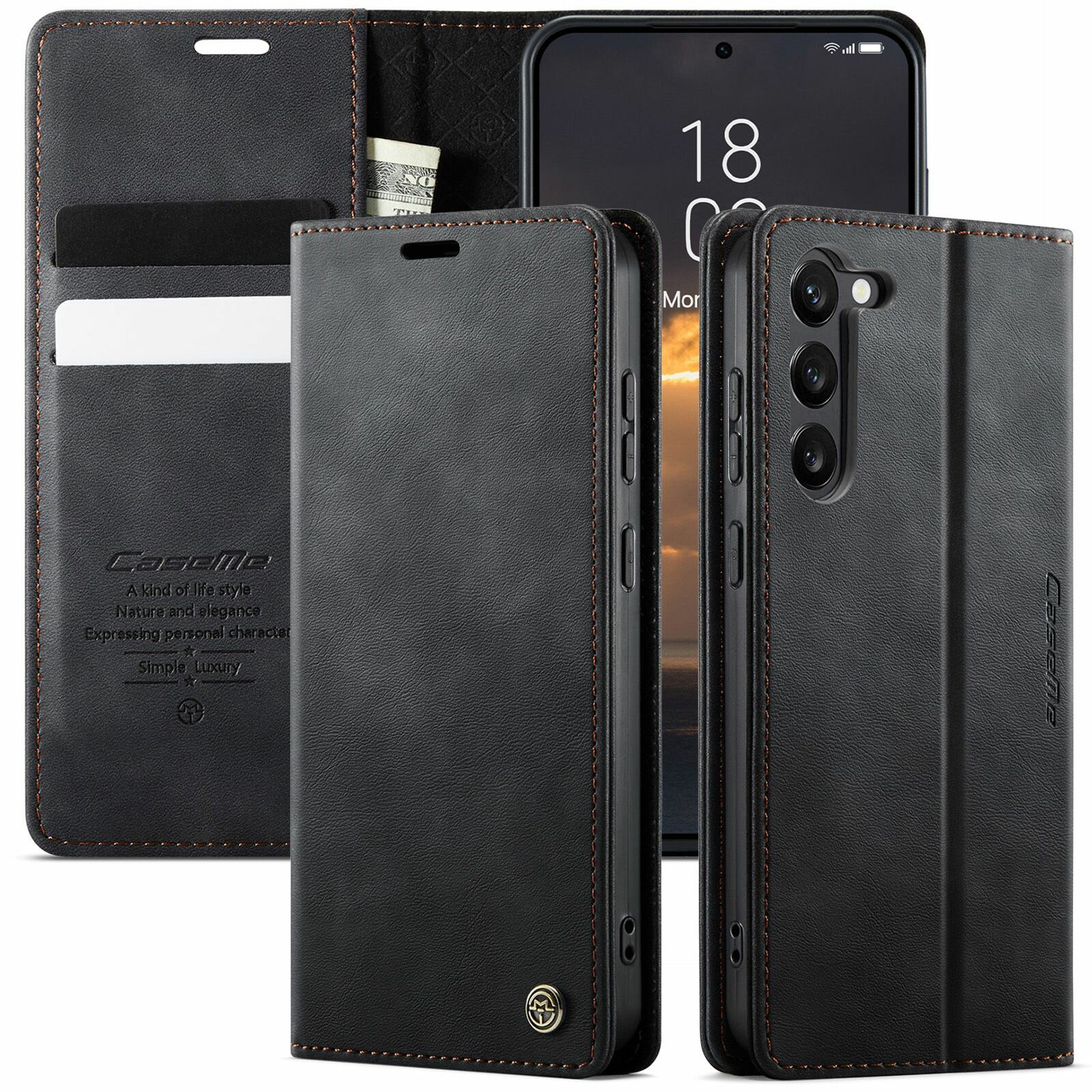 Чехол-книжка CaseMe RFiD Samsung Galaxy S23+ черный