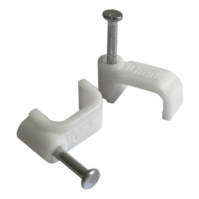 Скоба для крепления кабеля VKL electric плоская 10мм 50шт белая