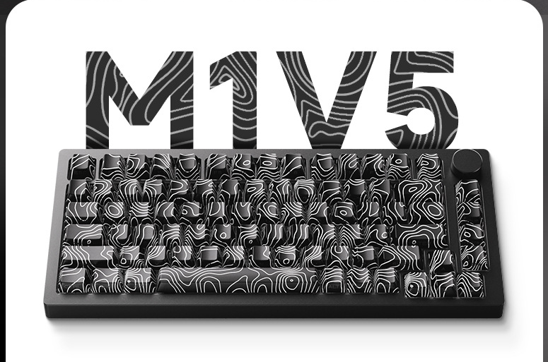 Механическая клавиатура MONSGEEK M1 V5 black contour с тремя режимами работы, алюминиевый сплав